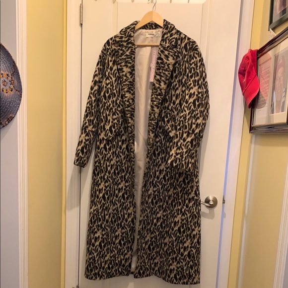 Missguided + | Jackets & Coats | Leopard Print Long Coat Missguided ...